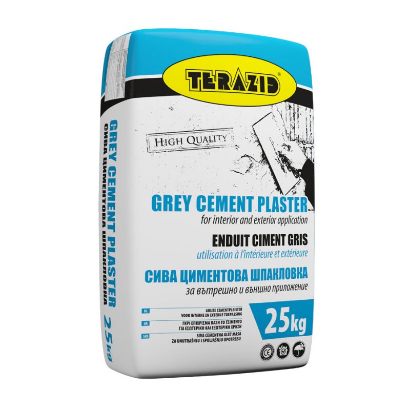 Grey cement plaster - for interior and exterior application - Terazid