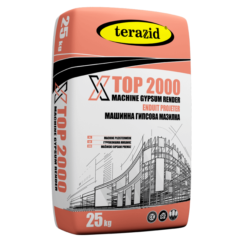 R-Light 1000 - lightened machine gypsum render - Terazid
