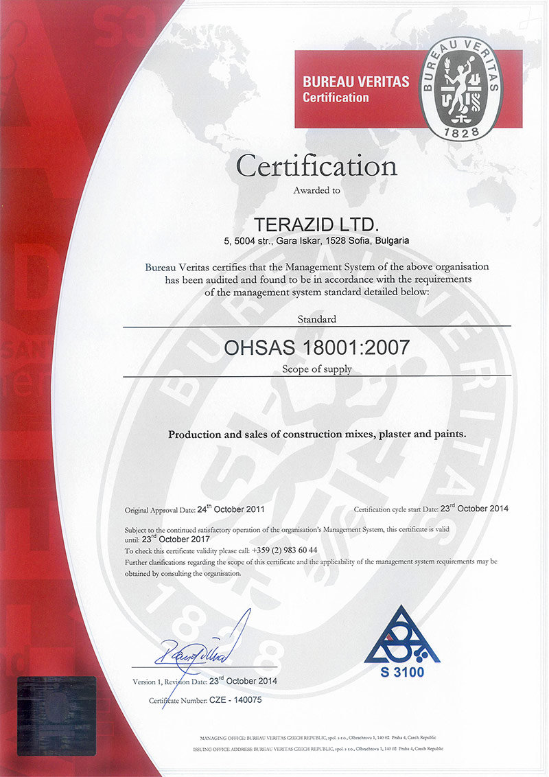 HEALTH AND SAFETY POLICY - Terazid